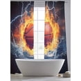 Basketball Sheer Curtains 96 Inch Length 2 Panels Set, Blue Red ...