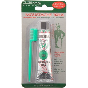 Clubman Moustache Wax with Brush, Chestnut, 0. 5 Oz - Walmart.com