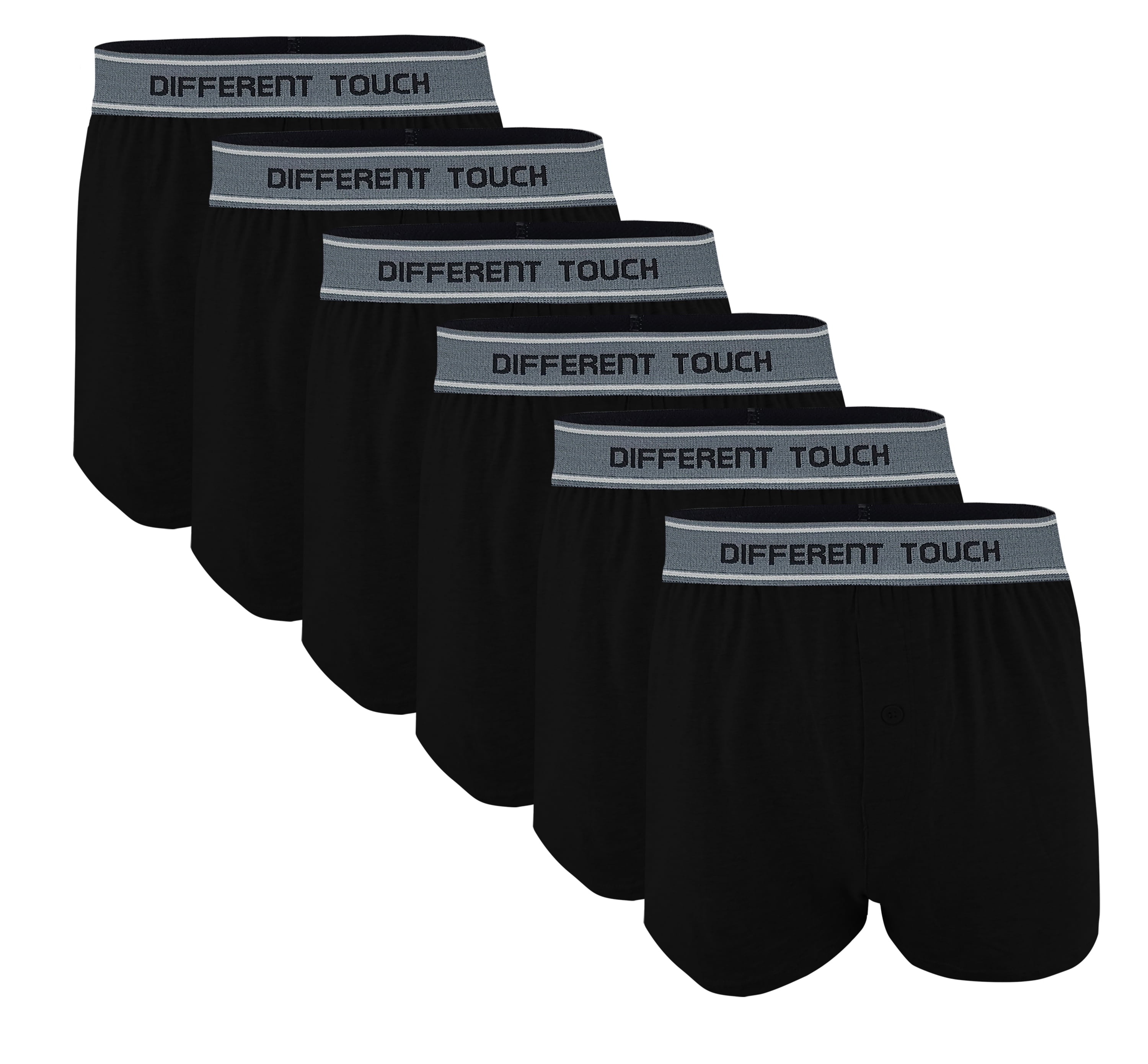 Different Touch 6 Pack Big & Tall Exposed Waistband Knit Boxers ...