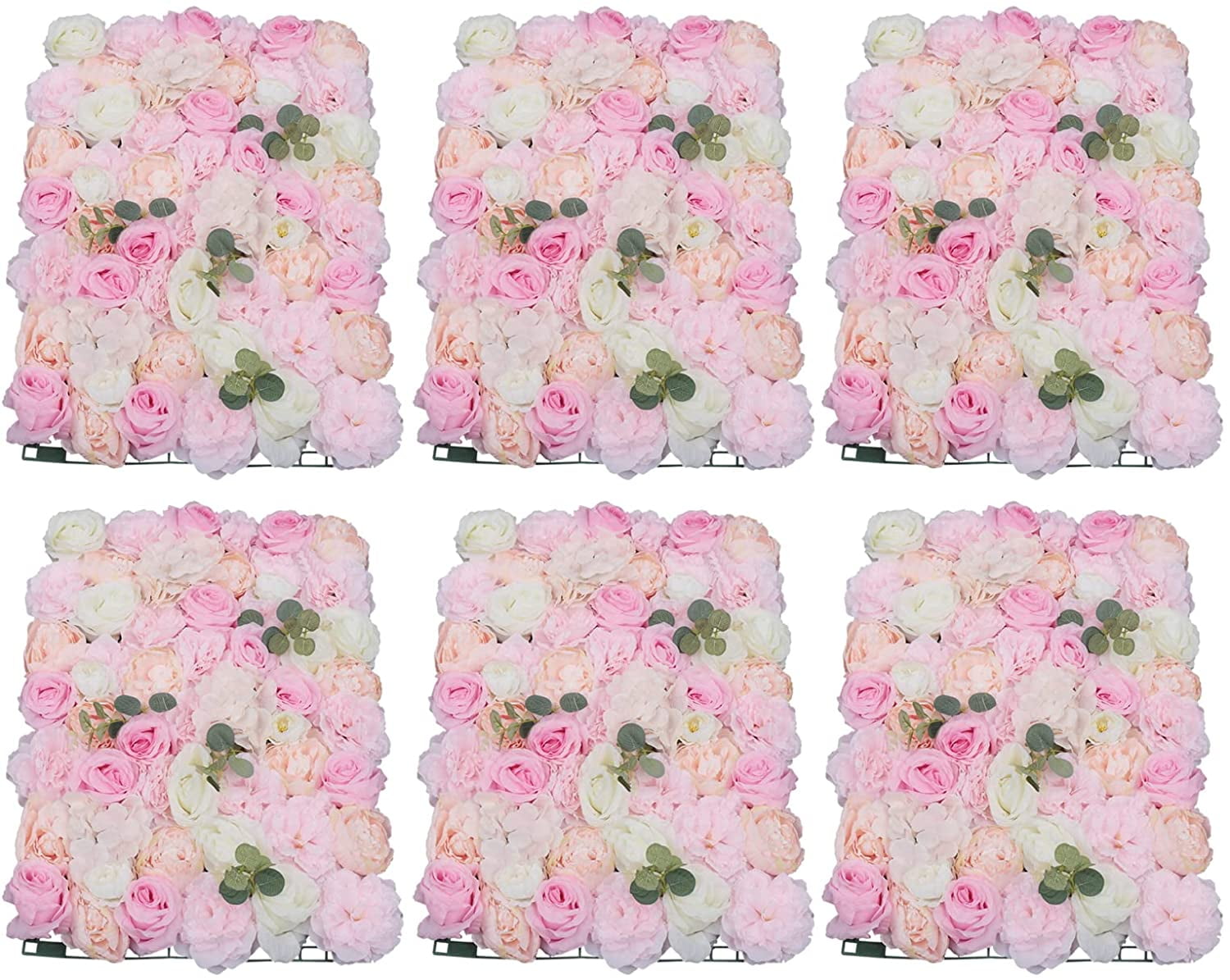 Fichiouy 6*Flower Wall Panels Party Background Decor DIY Artificial ...