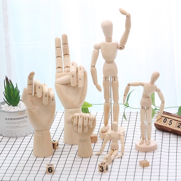 SPRING PARK Flexible Wooden Artists Manikin Hand Figure Right Hand ...