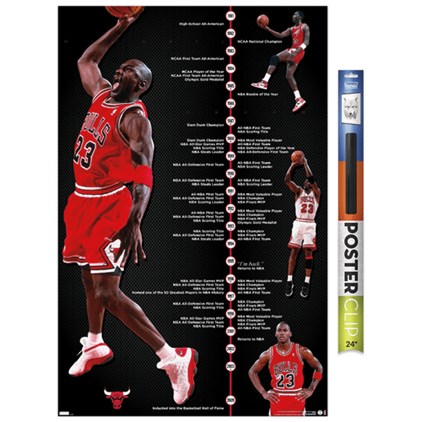 Michael Jordan - Timeline Wall Poster, 22.375" x 34" - Walmart.com