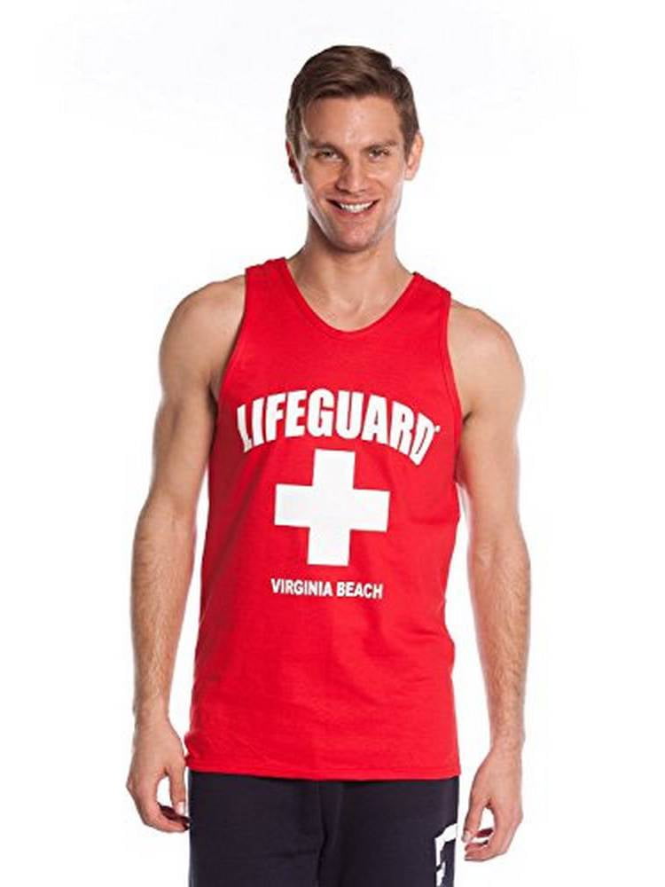 Official Lifeguard Guys Red Basic Design Muscle Tank - Walmart.com