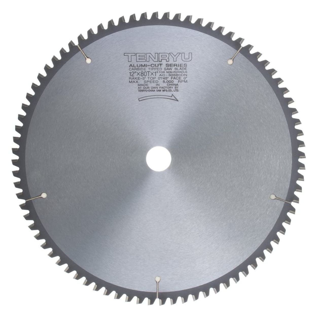 Tenryu AC-30580DN 12 Inch Carbide Tipped Saw Blade ( 80 Tooth TCG Grind ...