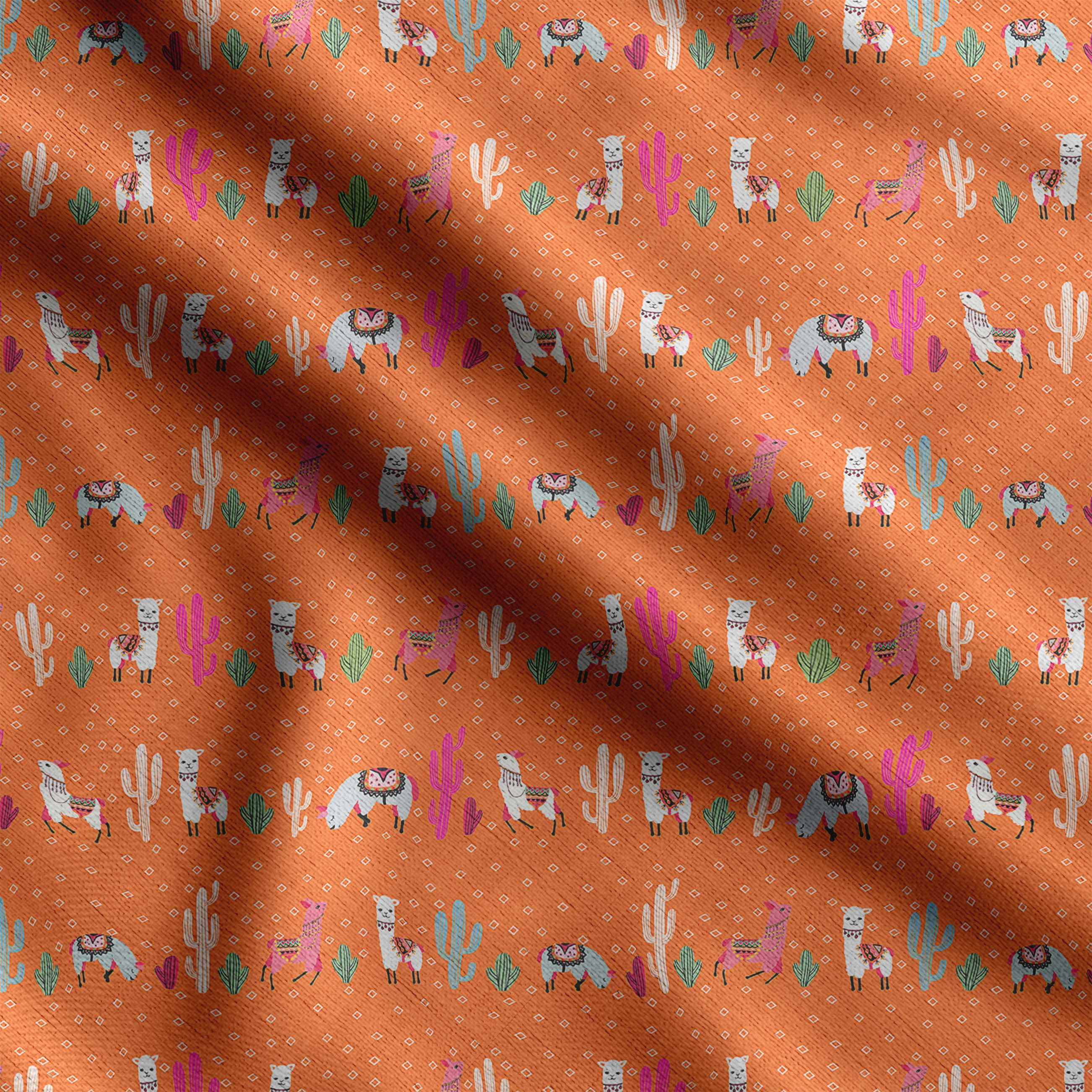 Soimoi Llama Alpaca Print,Cotton Poplin, Sewing Fabric Sold by The Yard ...