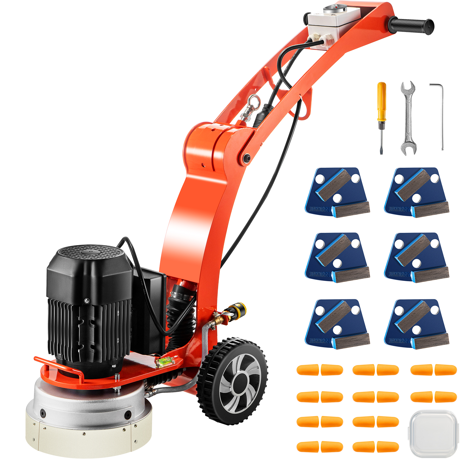 VEVOR Concrete Floor Grinder 10" Walk-Behind Polisher 1.5HP Adjustable ...