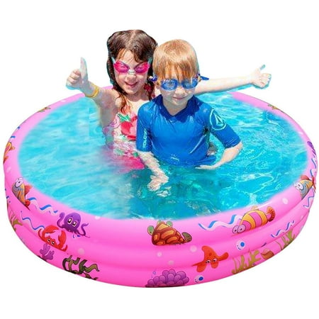 Blue Round Inflatable Kiddie Pool, Extra Large Baby Pool Summer Kids to ...
