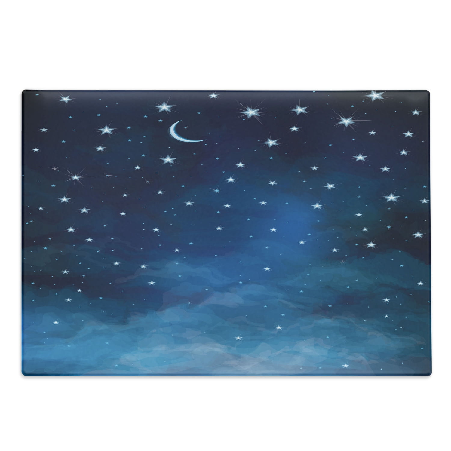 Sky Cutting Board, Abstract Night Time Illustration Stars and Crescent ...
