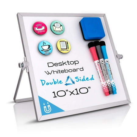 Small White Board 10"X10" - Desktop Dry Erase Whiteboard with Stand, 3 ...