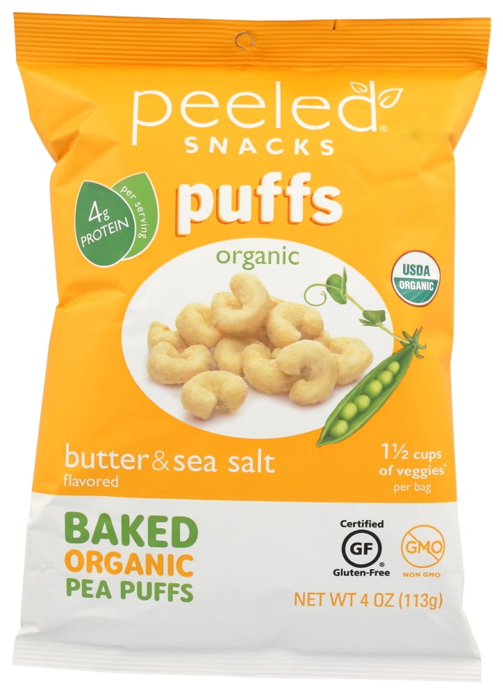 Peeled Organic Baked Pea Puffs - Butter & Sea Salt , 4 Oz - Walmart.com