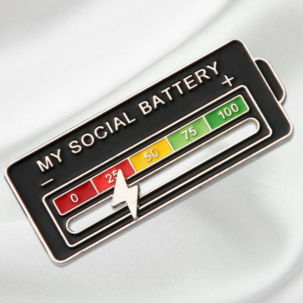 Social Battery Pin Solapa Pin emocional para todas las ocasiones ...