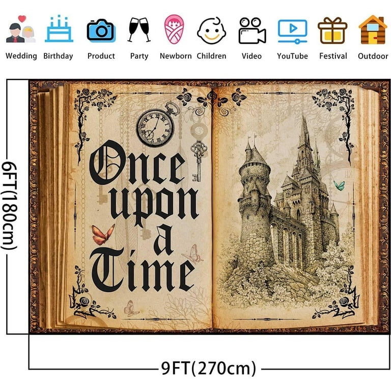 Storybook Font Once Upon A Time Fairy Tale Book Backdrop Once Upon A