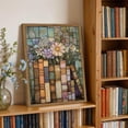 ARTVORA Vintage Book Wildflower Wall Art Stained Glass Book Lover Decor ...