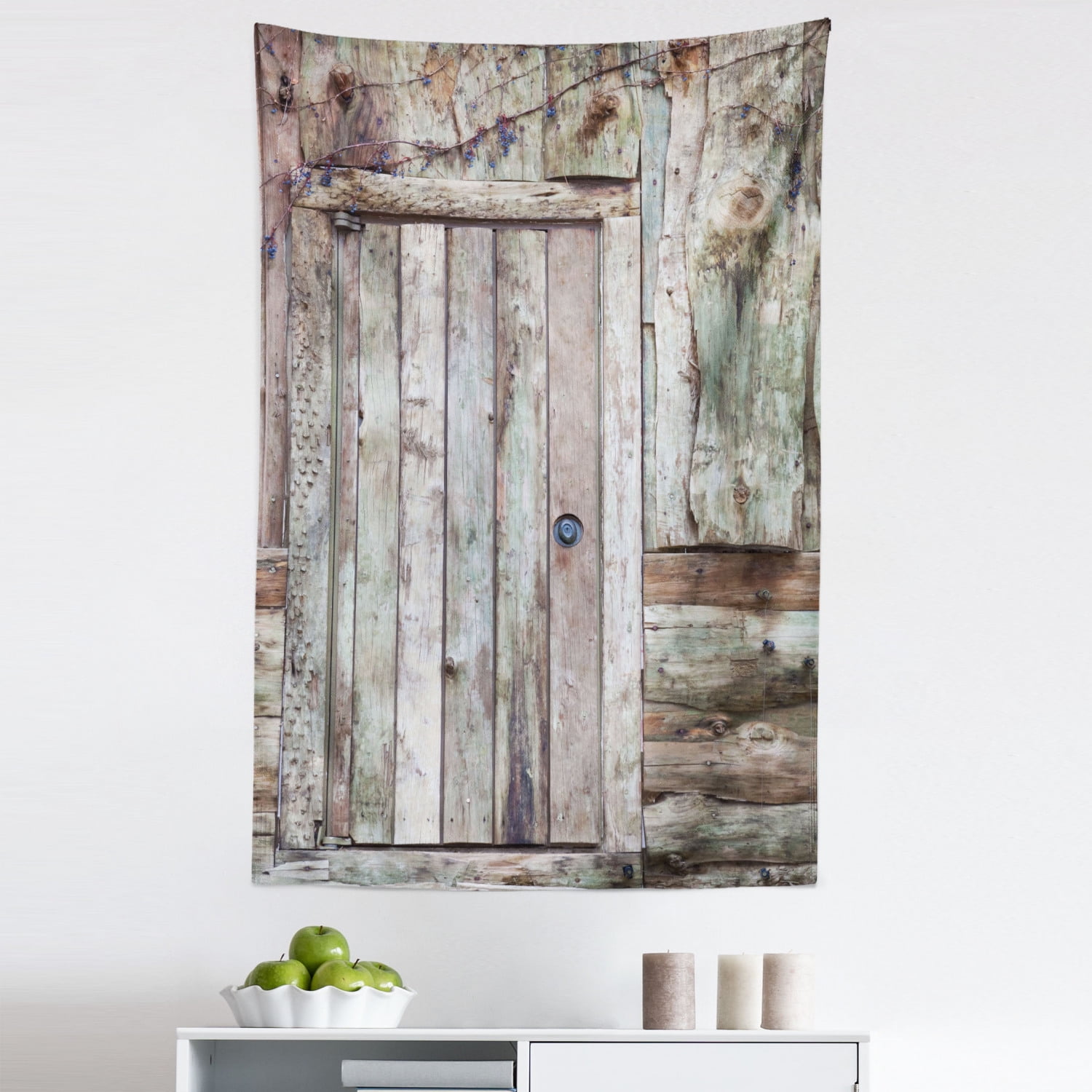 Rustic Tapestry, Old Rustic Barn Door Cottage Country Cabin Theme Rural ...