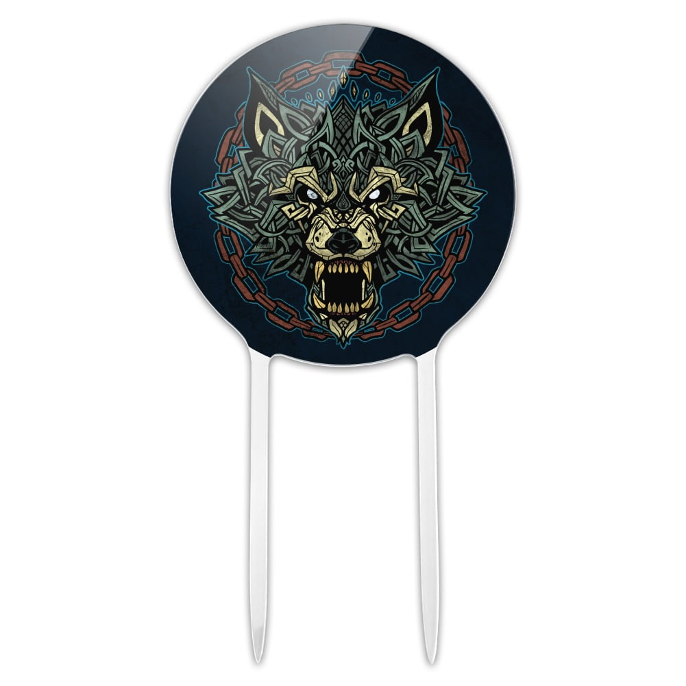 Acrylic Fenrir Fierce Snarling Wolf In Chains Norse Mythology Cake ...