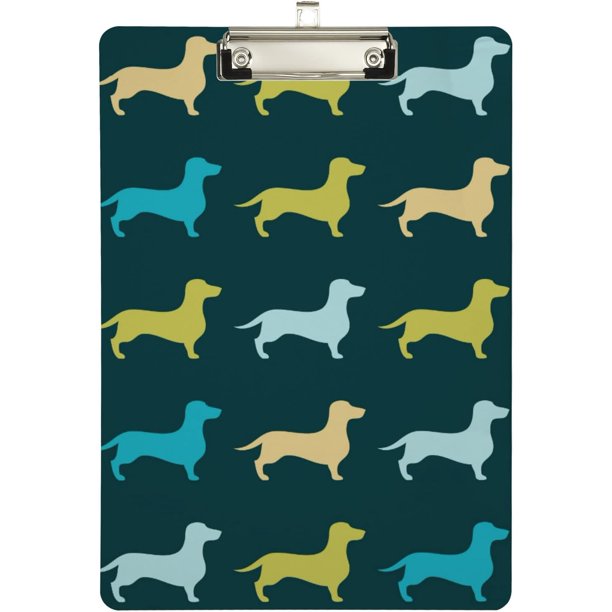 ZHANZZK Dachshund Dogs Clipboard Hardboard Wood Nursing Clip Board and ...