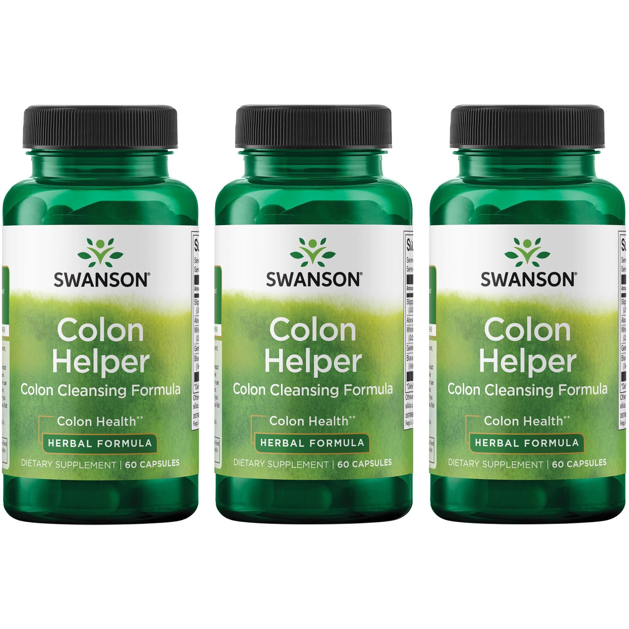 Swanson Colon Helper 60 Caps 3 Pack - Walmart.com