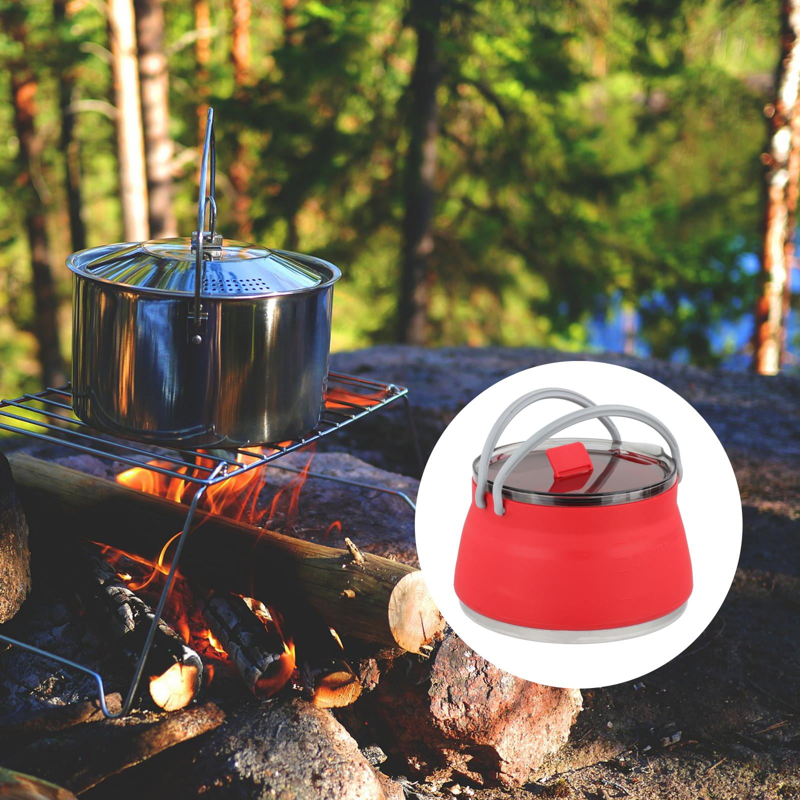 Buy Collapsible Folding Silicone Cooking Pot Cooker Kitchen Camping ...