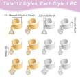 12Pcs 2 Color 304 Stainless Steel Open Cuff Finger Ring with Alloy ...