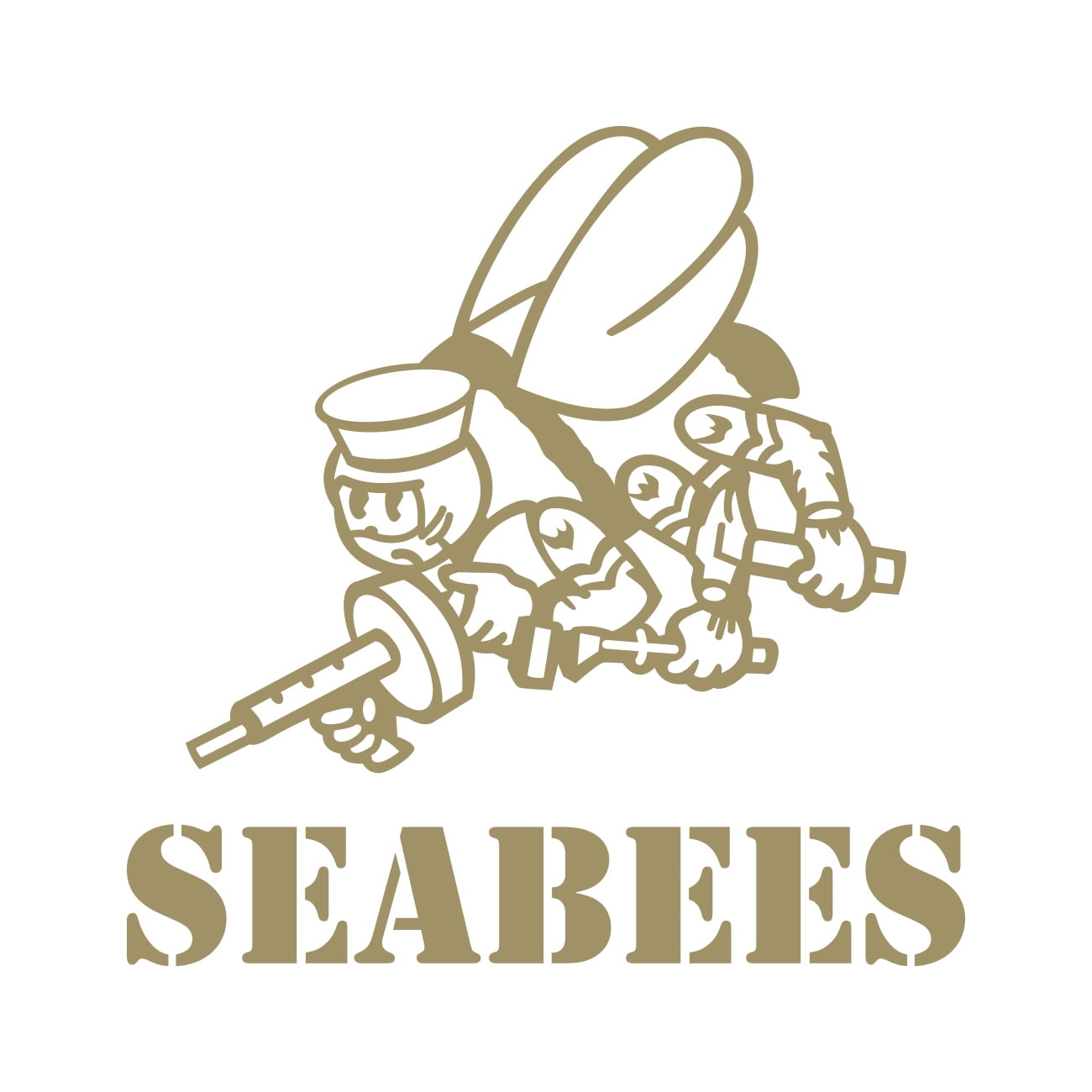 CB Seabees Sticker Decal Die Cut - Self Adhesive Vinyl - Weatherproof ...