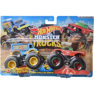Hot Wheels Monster Trucks Demolition Doubles Gunkster VS 5 Alarm ...