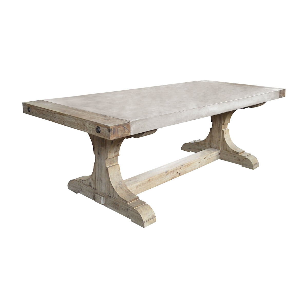 Pirate Dining Table in Concrete and Wood with Waxed Atlantic Finish ...