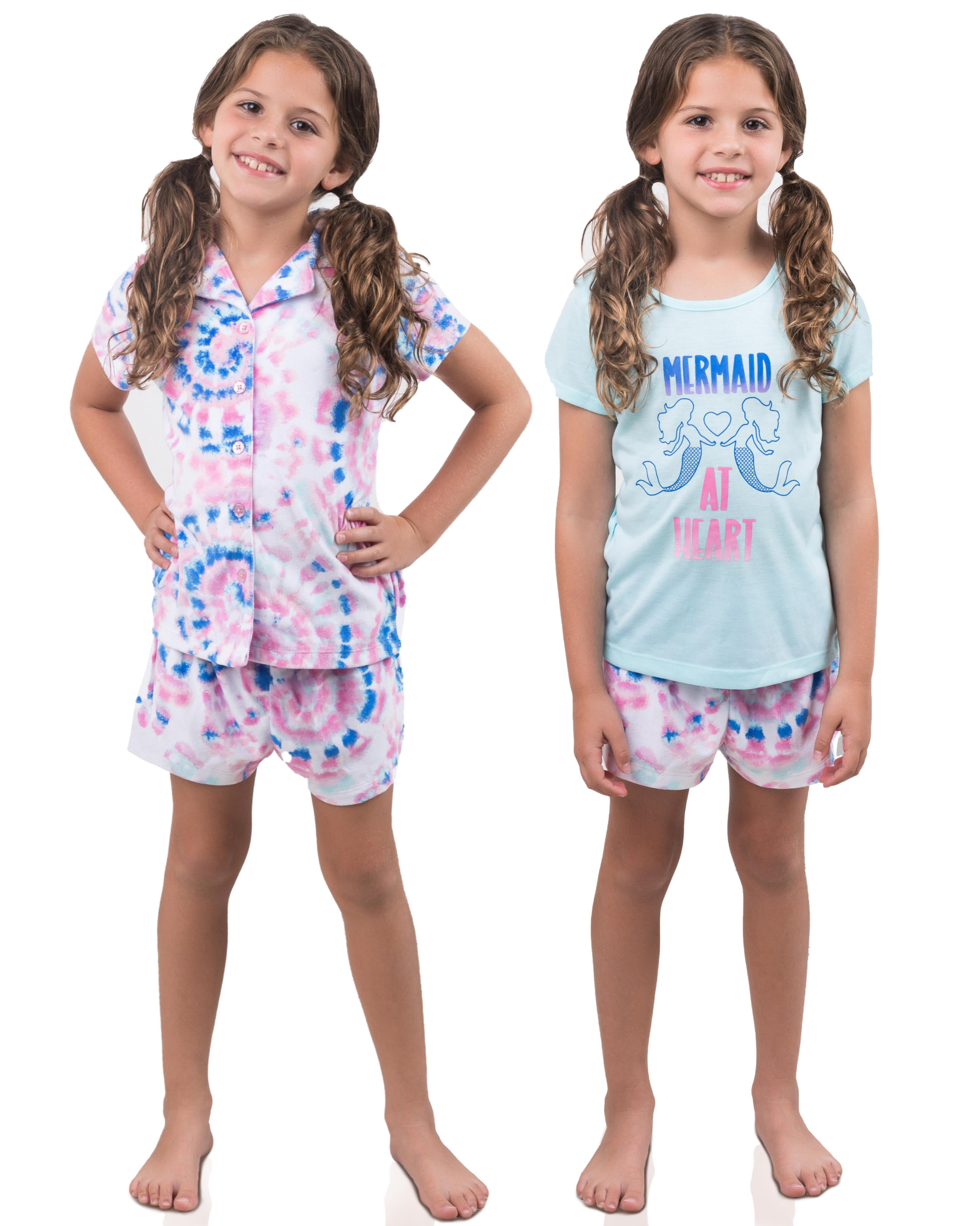 Saint Eve Girls 3 Piece Lounge PJs, Tie Dye Button Down Pajama Set, Size: L - Walmart.com