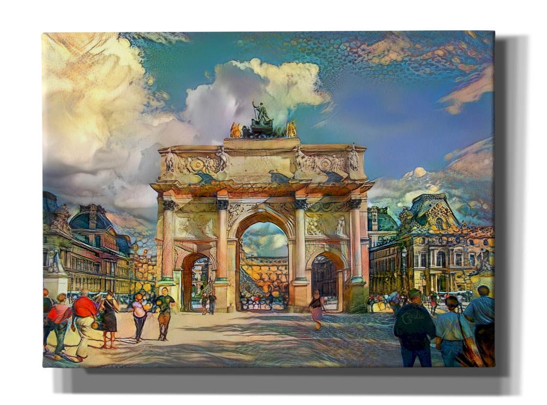 Epic Graffiti 'Paris France Arch of Carrousel' by Pedro Gavidia, Canvas ...