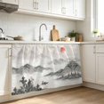 Chinese Ink Painting Cabinet Curtains for Shelves, Mountain Red Sun ...