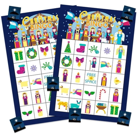 Religious Christmas Bingo Game for Kids,26 Players Bible Bingo Cards ...