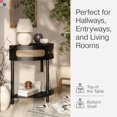Modern Rattan Half Moon Console Table with Storage Two Doors Brass ...