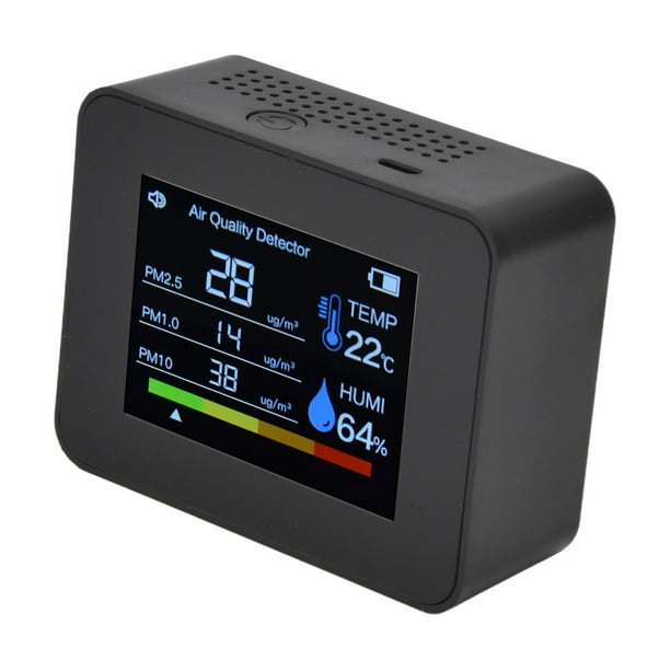 Monitor de Aire 8 en 1 Pantalla a Color en Tiempo Real Detector de CO2 ...