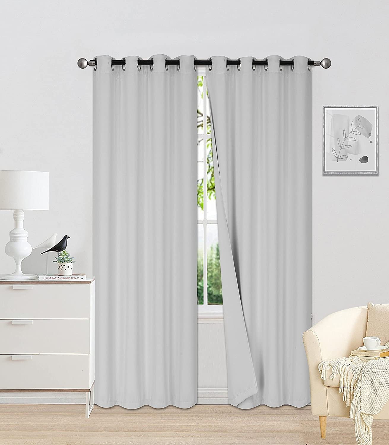 Sapphire Home Double Microfiber Blackout Curtains - 2-Panel Sets of ...