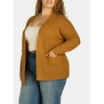 What's Next Women's Plus Size Waffle Knit Open Cardigan, Sizes 1X-4X ...