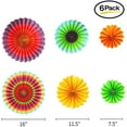 6 Pcs Colorful Hanging Paper Fans, Party Decorations for Fiesta ...