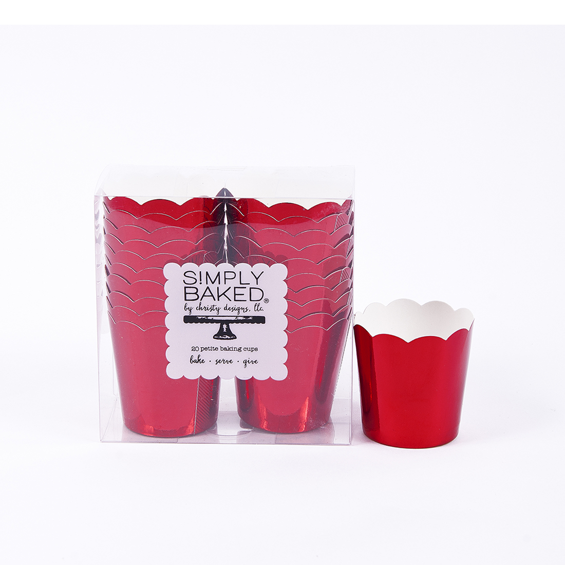 Simply Baked Petite Paper Baking Cups, Red Metallic - 20 Pack | Walmart ...