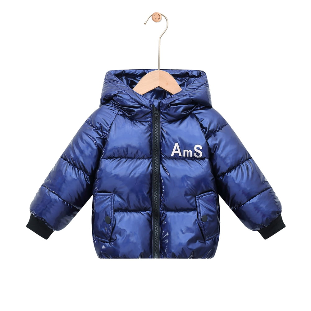 SILVERCELL Toddler Baby Hooded Down Jacket Boys Girls Kids Water Resistant Fashion Letter Winter ...