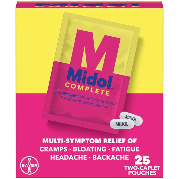 Midol Complete On The Go, For Relief of Menstrual Pain, 25 Pouches ...
