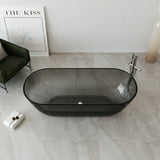 MEDUNJESS 69" Resin Stone Freestanding Bathtub, Transparent Gray ...
