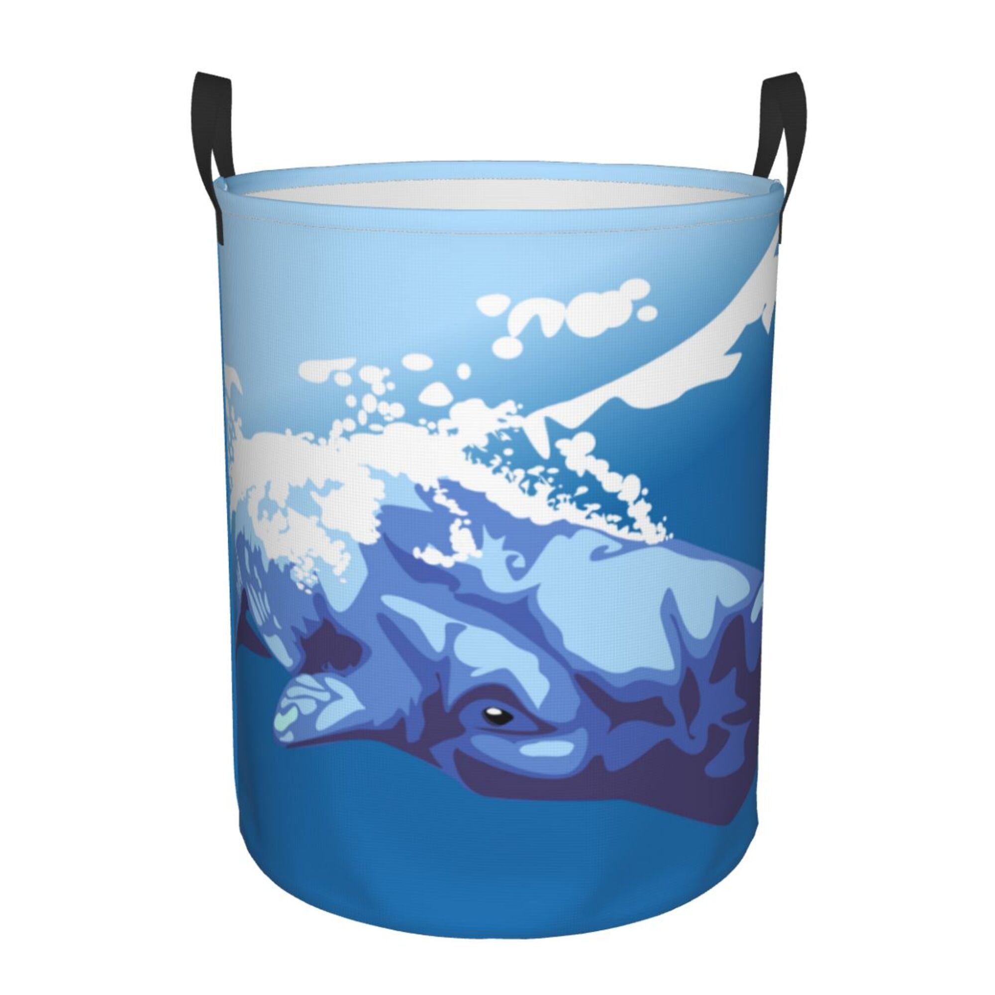 LNWH Laundry Basket, Ocean Blue Whale Pattern Foldable Laundry Hamper ...