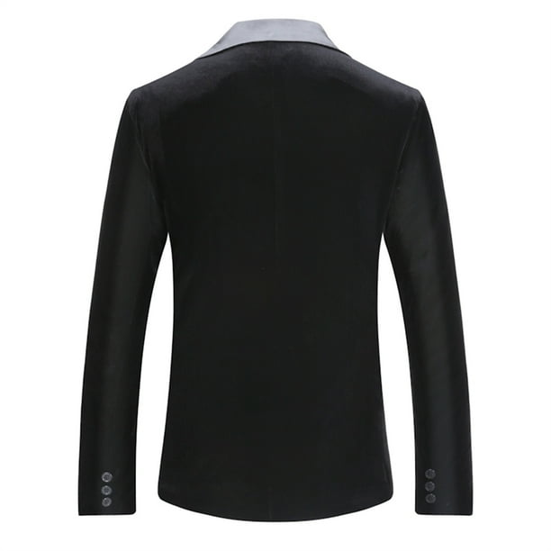 SMihono Stitched Suede Suit Coat Men's Versatile Single Breasted Autumn ...