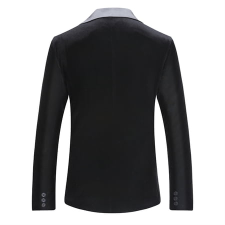 SMihono Stitched Suede Suit Coat Men's Versatile Single Breasted Autumn ...