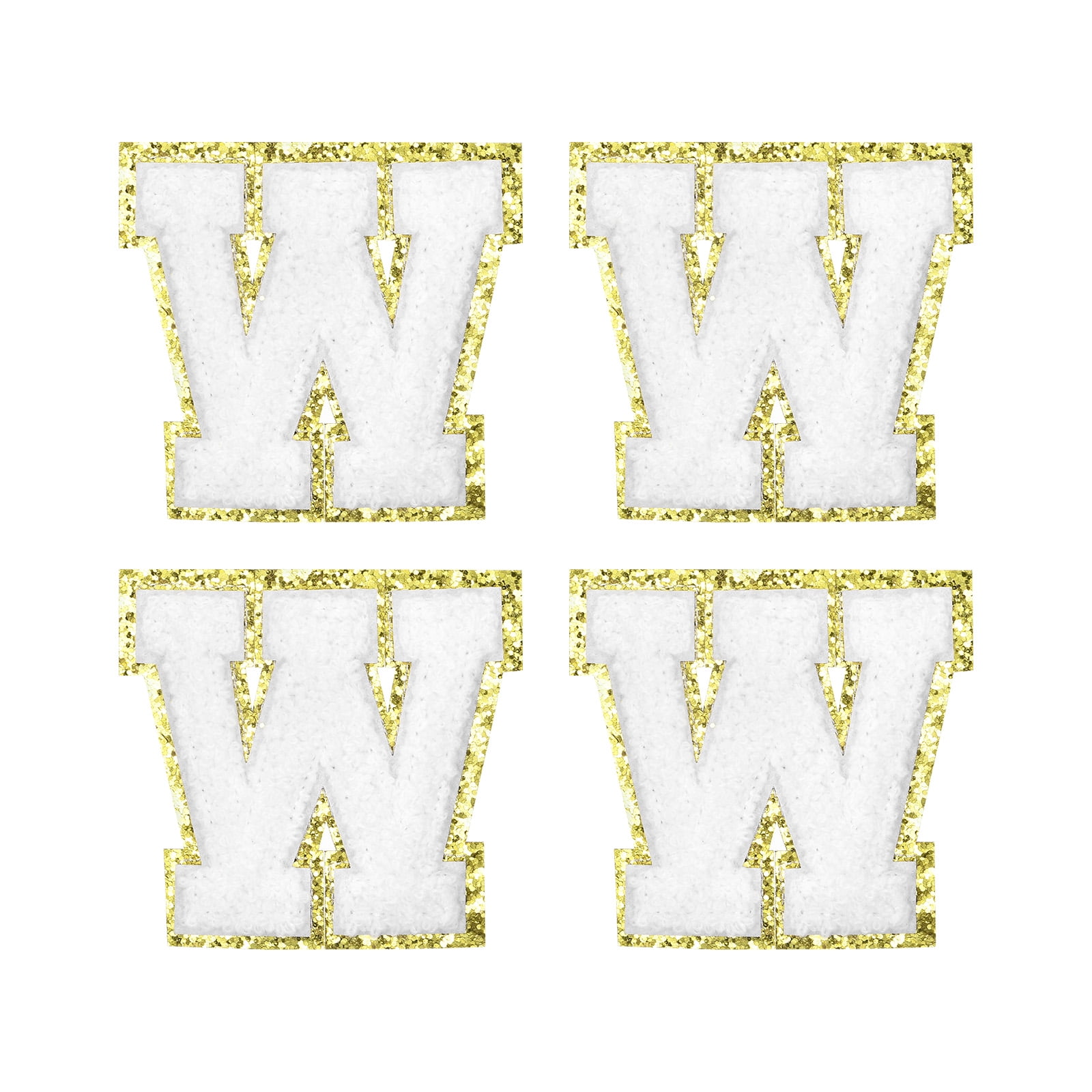 Uxcell Chenille Letter Patches Iron on Letter Patches White Alphabet W ...