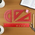Aluminum Alloy Student Set Of Ruler Multifunctional Drawing Ruler ...