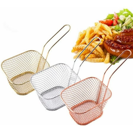 3Pcs Fryer Basket for Chip Metal Square Fries Basket for Fried Food ...