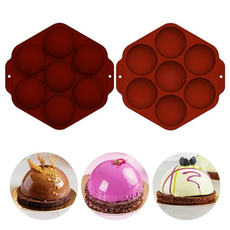 ruzhgo 7 Holes Sphere for Chocolate Half Sphere Silicone Molds for Making Chocolate Cake Jelly ...