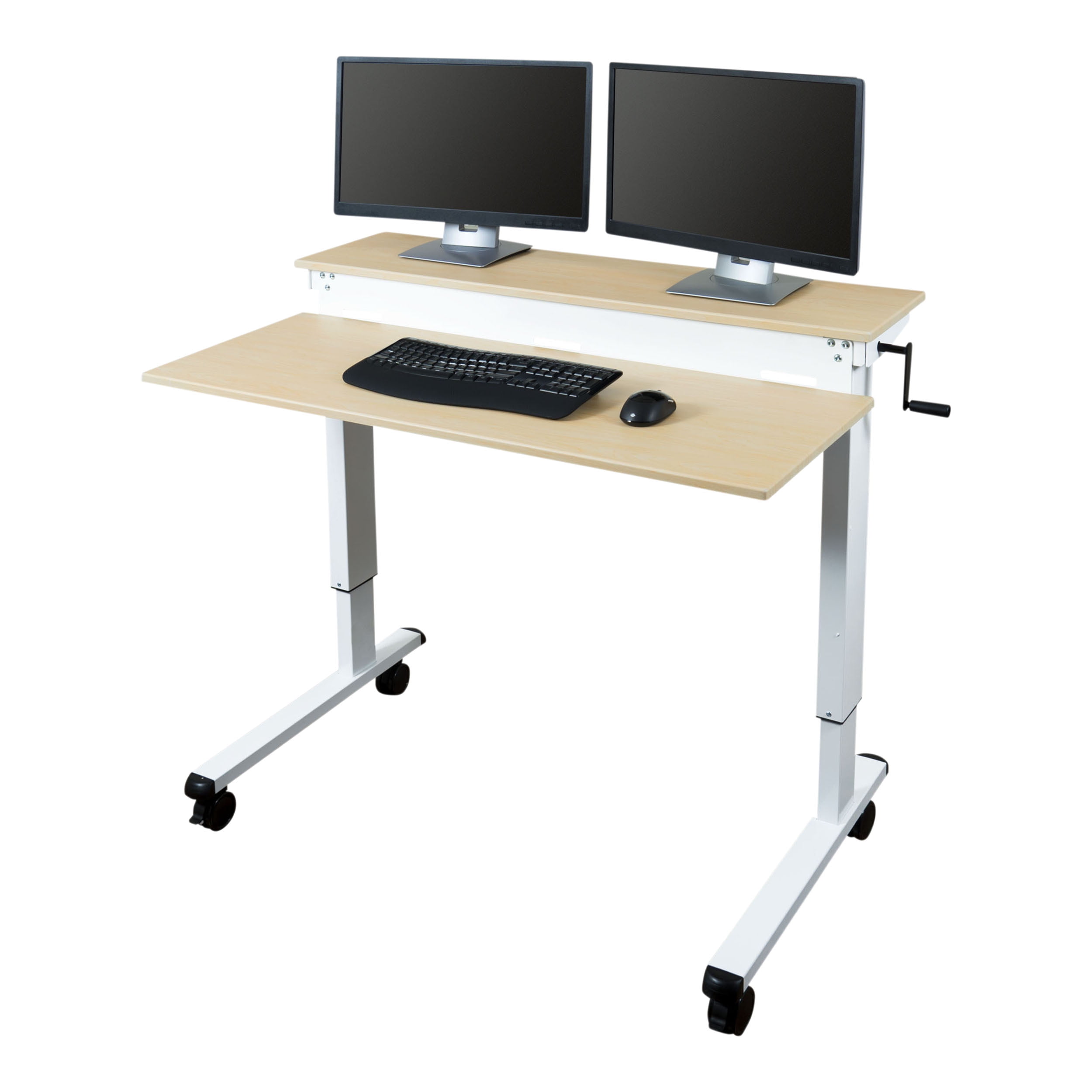 Stand Up Desk Store Crank Adjustable Two Tier Standing Desk with Heavy ...