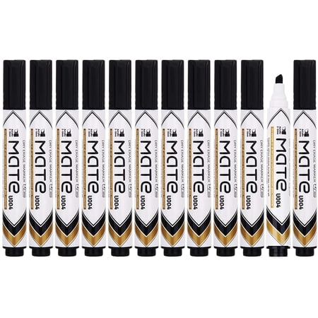 Black Dry Erase Markers Set - 12 Pack Advanced Chisel Tip Refillable ...
