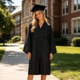 Graduation Gown Set with Cap & Tassel, 2026 Polyester Unisex Solid ...