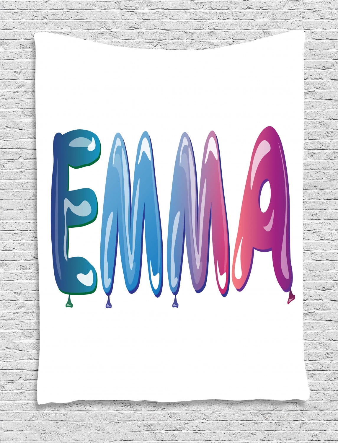 Emma Tapestry, Feminine Girl Name Design with Ornate Balloons ...